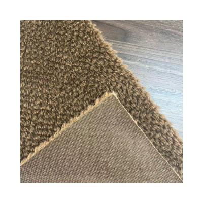 China Artificial Soft Plush Faux Fur Sherpa Teddy Fabric with Front Material 100% Polyester for sale
