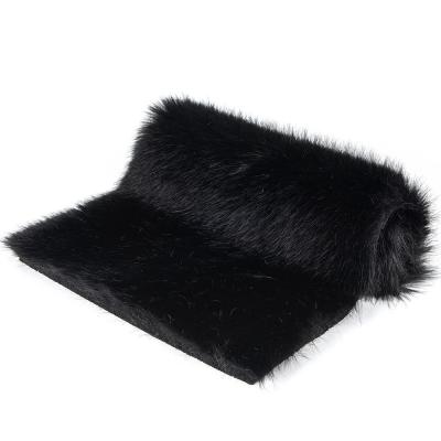 China Color Fastness Grade 4-5 Black Faux Fur Fabric for Ladies' Pullovers and Winter Wear for sale