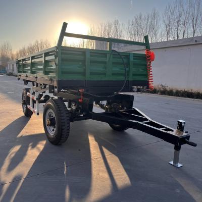 China Tipping Farm Hydraulic Dump Trailer Wear Resistant With Tractor for sale
