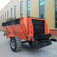 China Trailed Hydraulic Fertilizer Manure Farm Spreader Carriage Trailer Double Discs Chain for sale