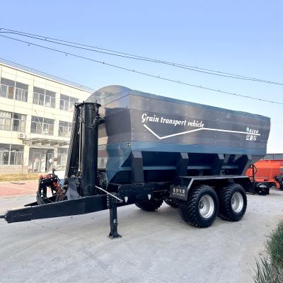 China Large Traction Grain Transport Truck Foldable Arm Grain Transporter 28 Cubic Meter for sale