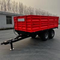 China Hydraulic Dump Farm Trailer 5T Red Colour Two Alex Four Wheel 2060Kg for sale