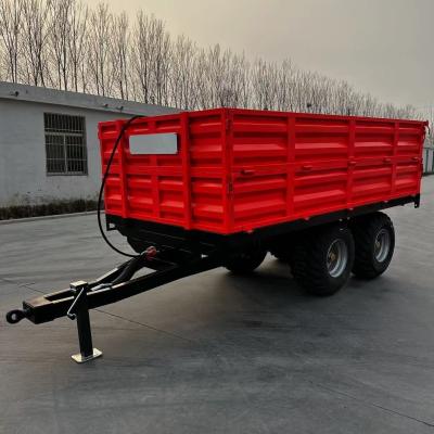 China Hydraulic Dump Farm Trailer 5T Red Colour Two Alex Four Wheel 2060Kg for sale