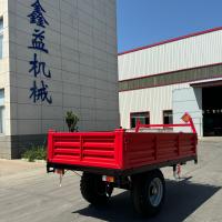 China Thickened Steel Plate Farm Hydraulic Dump Trailers 3T Red Two Wheel 610Kg for sale