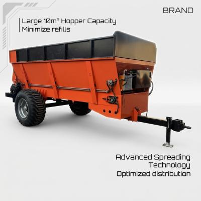 China Dual Disc Fertilizer Spreader with Precision Field Coverage, 8-15m Spread Width, and 10m³ Hopper Volume for sale