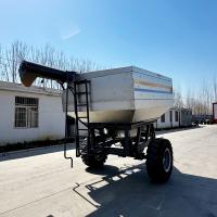 China Seven Cubic Meter Stainless Steel Farm Grain Transport Trailer For Agricultural Work for sale