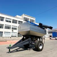 China Seven Cubic Meter Stainless Steel Farm Grain Transport Trailer For Agricultural Work for sale