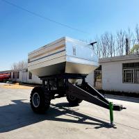 China Seven Cubic Meter Stainless Steel Farm Grain Transport Trailer For Agricultural Work for sale