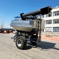 China Seven Cubic Meter Stainless Steel Farm Grain Transport Trailer For Agricultural Work for sale