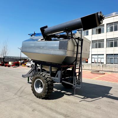 China Seven Cubic Meter Stainless Steel Farm Grain Transport Trailer For Agricultural Work for sale