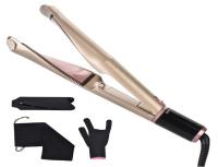 China Salon LCD Display 2 In 1 Flat Iron Hair Straightener for sale