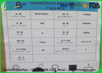 China Anti Mould Treatment Jumbo Paper Roll , Regular Bond Paper For Notebooks for sale