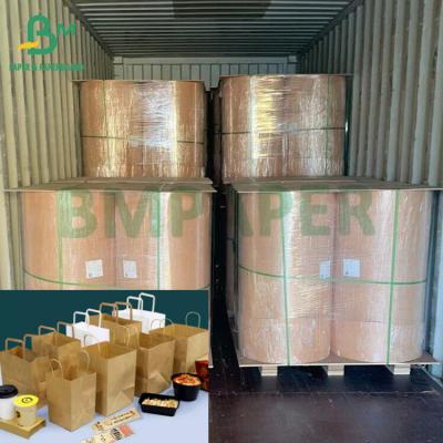 China Bags Brown Kraft High Strength 90 120 GSM Extensible Paper Roll for sale