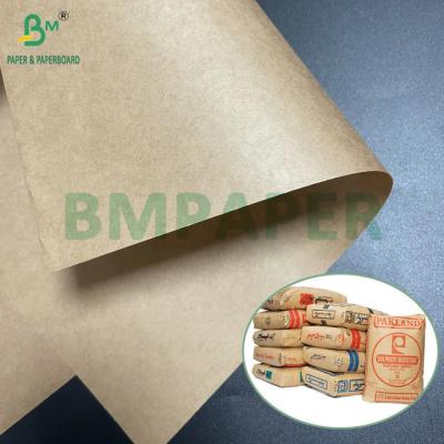 China 75grs 80grs Brown Semi Extensible Cement Sack Kraft Paper 1020mm 1120mm for sale
