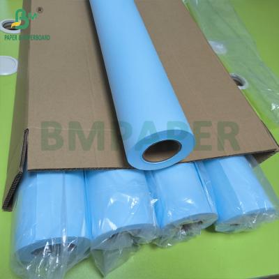 China Uncoated Ink Jet Single Sided Blue Colored Plotter Paper for CAD Drawings for sale