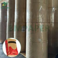China Virgin Wood Pulp 70g 80g 90g Natural Kraft Cement Sack Paper Rolls for sale