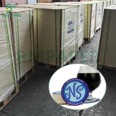 China High Pulp Water Absorbent Cardboard 1mm 1.4mm White Beer Mat Paper For Coaster for sale
