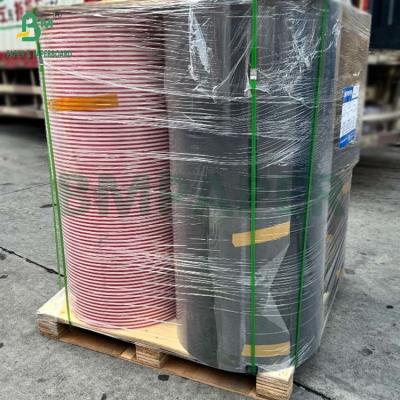 China 60g Straw Paper Red Stripes All Black Color Top Paper Rolls 600mm 620mm for sale