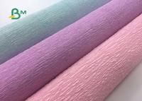 China Colorful Hand - Make Crepe Uncoated Woodfree Paper , Red / Purple / Blue For DIY Flowers for sale