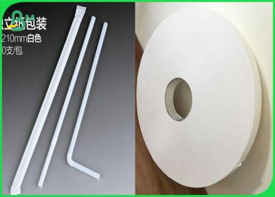 China 28gsm 60gsm 120gsm Food Grade White Kraft Liner Paper Roll For Making Straw Tubes With 14mm 15mm 27mm for sale