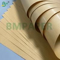 China 60gsm Brown Striped Kraft Gift Wrap One-Sided Gloss Finish Superior Durability High - Strength for sale