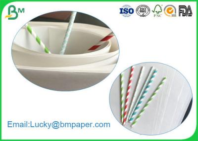 China 100% Wood Pulp 60gsm 120gsm Food Grade Straw Paper Roll With 14mm 15mm Width for sale