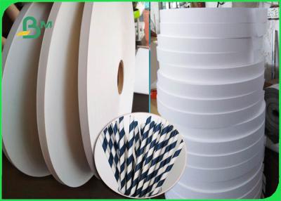 China 14mm 15mm 60gsm White Kraft Paper For Paper Straws Narrower Roll for sale
