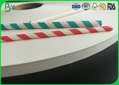 China FDA 13.5mm Width 120gsm Food Grade Paper Roll / White Kraft Paper For Paper Straw for sale
