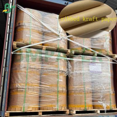 China 60gsm 70gsm Unbleached Brown Ribbed Kraft Paper For Package 1100mm 1200mm for sale