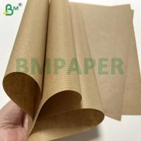 China 60gsm 70gsm Unbleached Brown Ribbed Kraft Paper For Package 1100mm 1200mm for sale