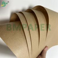 China 60gsm 70gsm Unbleached Brown Ribbed Kraft Paper For Package 1100mm 1200mm for sale