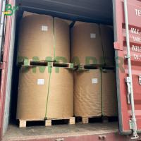 China Unbleached Machine Glazing Wrapping Paper Brown 1000mm Width Roll 35gsm for sale