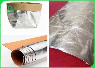 China Silver Kraft Paper Washable , Natural Fiber Pulp Brown Kraft Paper Eco Friendly for sale