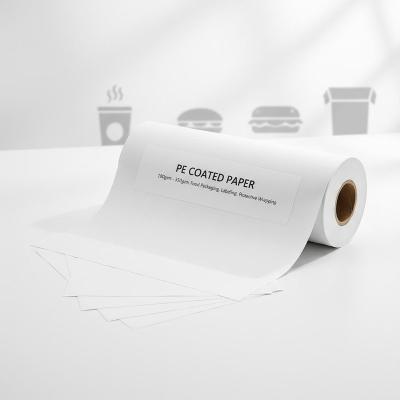 China Paper With Polyethylene PE Coated Paper 180gsm 350gsm Coating Material PE Ideal for Food Packaging Labeling and Protective Wrapping for sale
