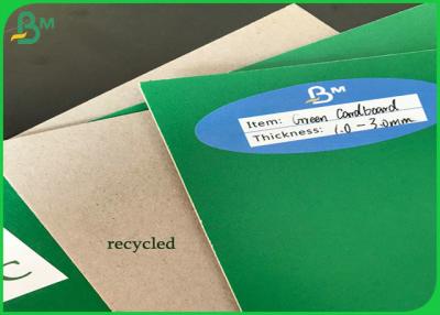 China 1mm To 3mm Recycled Green surface with Grey back Cardboard For Packing for sale
