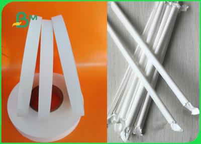 China Food Grade Paper Roll / Single Packaged Straw Wrapping Paper 28gsm X 27mm X 5000m for sale
