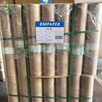 China Strong Expansible 60gr One Side Gloss MG Stripped Kraft Paper Unbleached for sale
