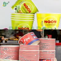 China Virgin Wood Pulp Instant Noodle Bowl 20gsm 24gsm PE Coated Laminated Paper High Oil Resistant for sale