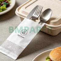 China Printable Cutlery Wrapping Paper White Kraft Paper For Disposable Knife for sale