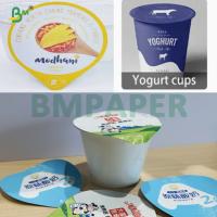 China Food Safe 43-45gsm Coated Paper Roll For Yogurt Cup Lid for sale