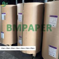 China 250gsm 300gsm White Kraft Paper For Hang Tags Jumbo Rolls, Rough Surface for sale