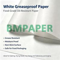 China 45gsm Grease Proof Paper Rolls Width 565mm, White Brown Food Grade Kit 3 - 10 for sale