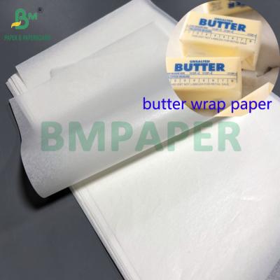 China 40gsm 50gsm 100% Grease Resistant Butter Wrap Paper For Packaging Butter 12 x 12 Inch for sale