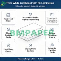 China 1mm C1S White Card PE Coated on Reverse Side Thick Water Resistant for sale