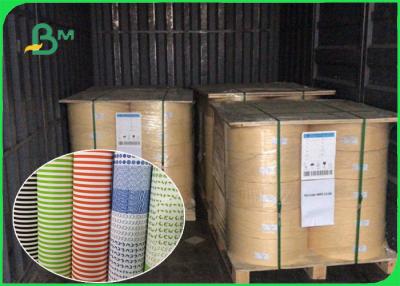China Biodegradable Food Grade Printed Straw Paper Roll Stripe Color / Customized Color for sale