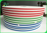 China 60gsm 120gsm Printed Straw Paper , 13.5mm 14mm 15mm Food Grade Kraft Paper Roll for sale