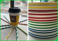 China Small Size Biodegradable Printable FDA Straw Paper With Food Grade Ink for sale