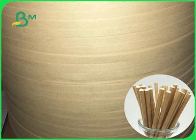 China 100% Harmless Food Grade Brown Straw Paper Roll 13.5mm 14mm 15mm Roll Width for sale