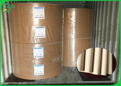 China Eco - Friendly Recycled Pulp 70gsm 80gsm Brown Kraft Liner Paper For Grocery Bags for sale