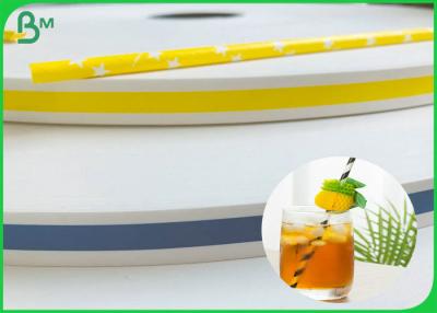 China Virgin FDA White Kraft 60GSM Blue Colored Printed Straw outside Paper Roll for sale
